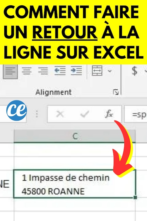 Comment Faire un Retour à la Ligne dans une Cellule sur Excel.