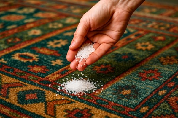 Saupoudrez du sel sur votre tapis. Voici le secret que les pressings ne ...