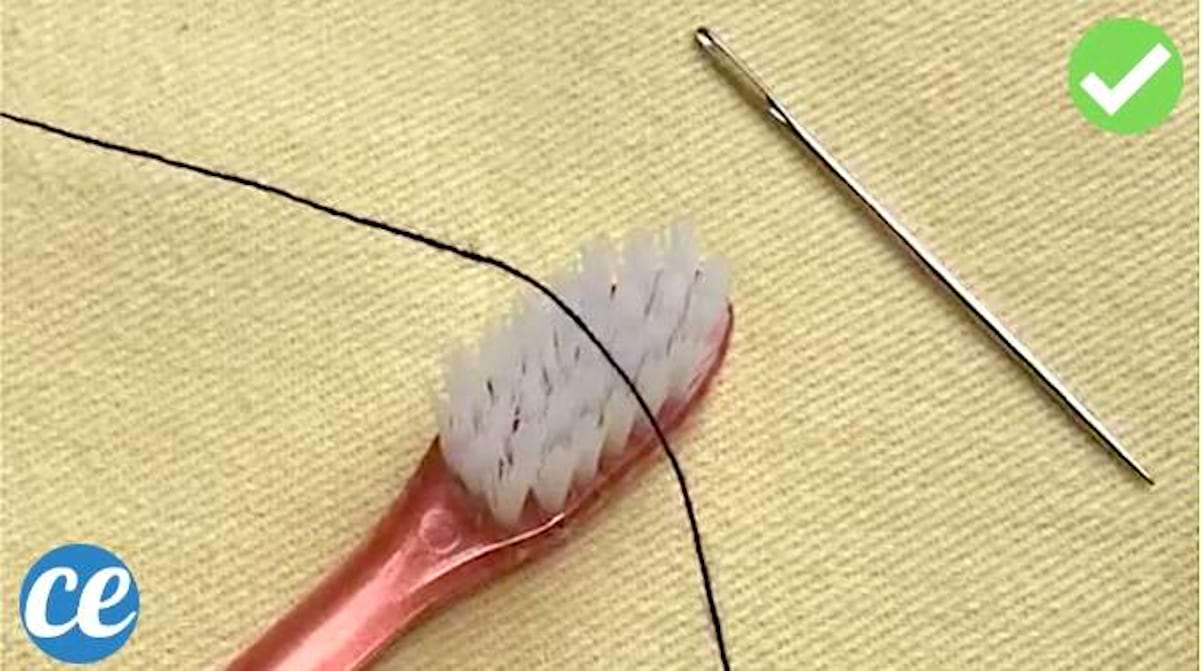 Magique ! L'Astuce Pour Enfiler Une Aiguille Avec Une Brosse à Dents.
